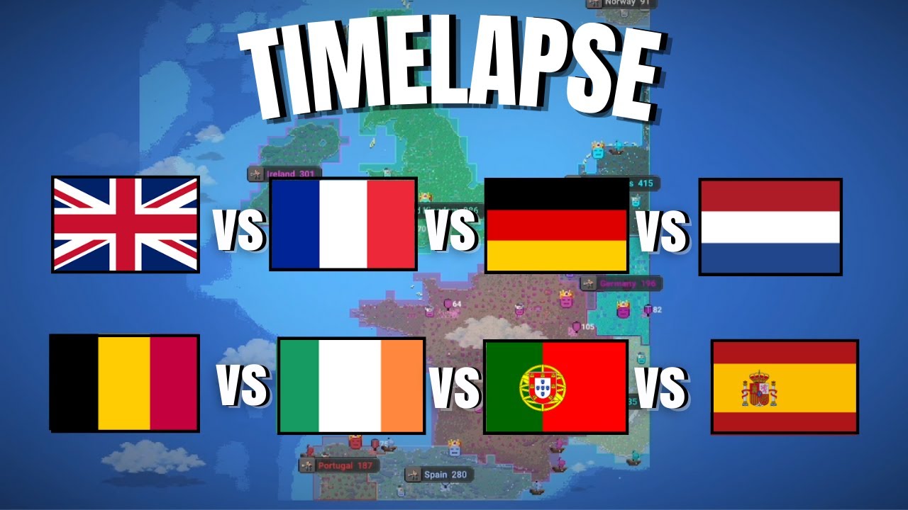 10 Nations FIGHT for NORTH-WEST EUROPE | WorldBox Timelapse - YouTube