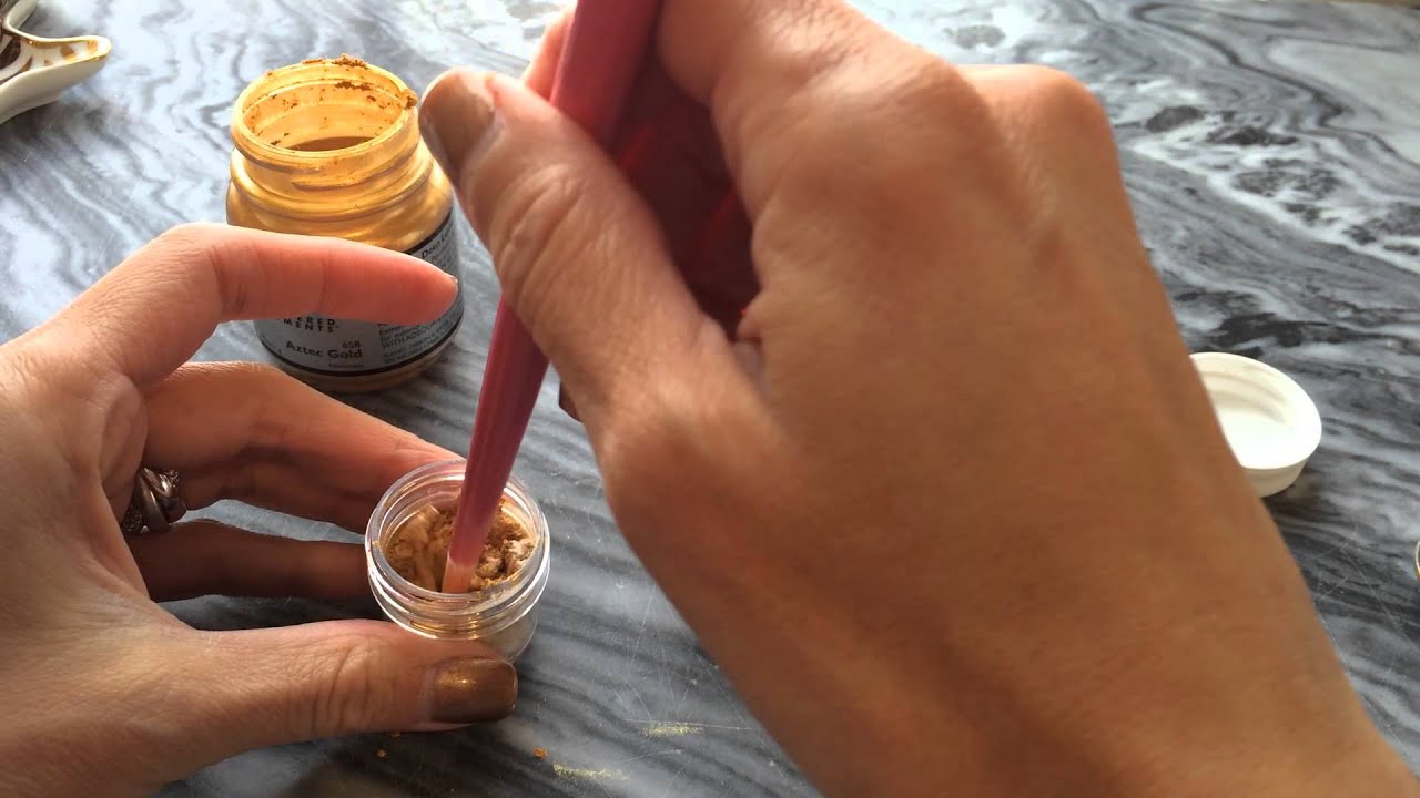 How to Mix Pearl Ex Pigment into ink for calligraphy - YouTube