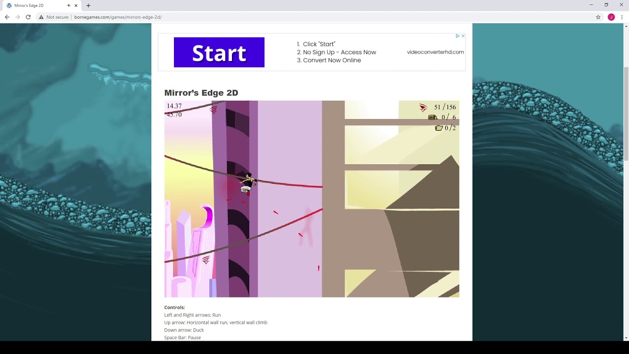 Mirror's Edge 2D Level Two No Deathwarp in 45.90 - YouTube