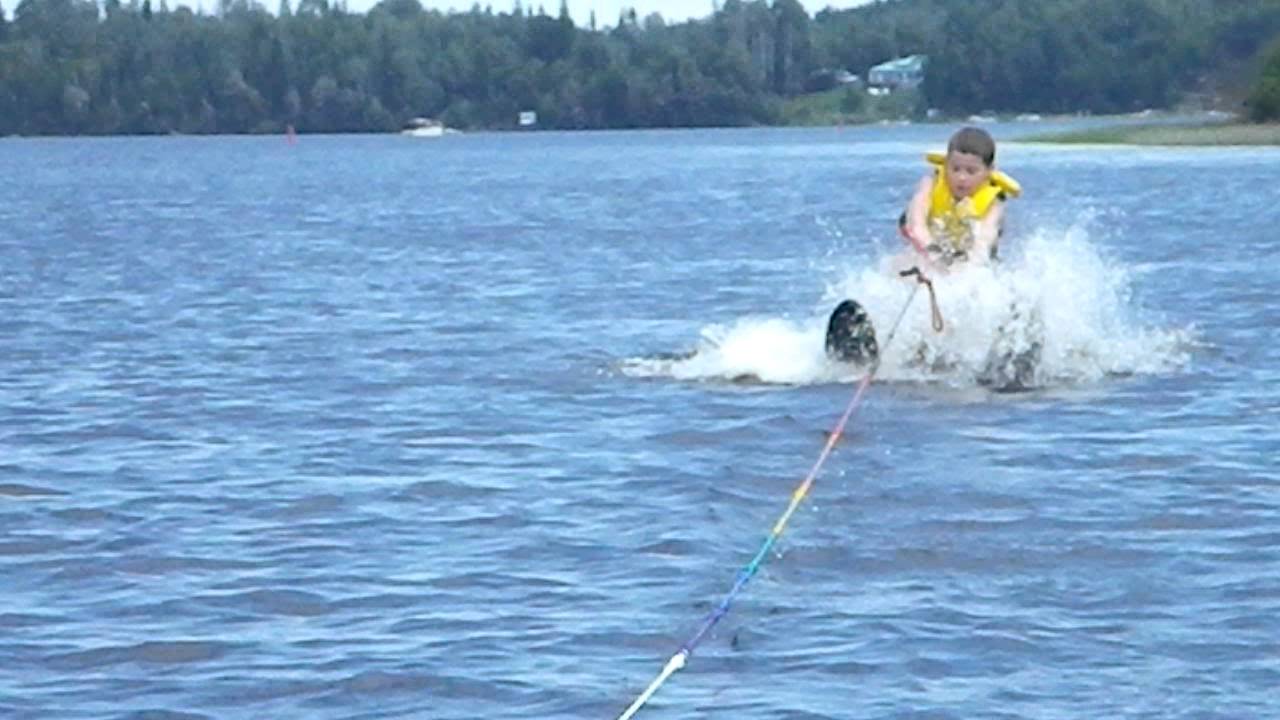 Charles water skiing 1st time - YouTube