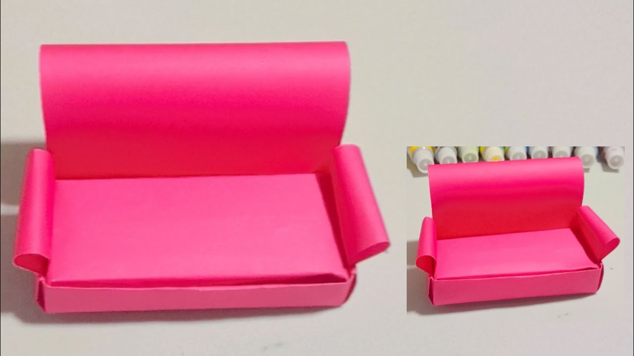 DIY Mini Paper Sofa II How to make mini paper sofa II ORIGAMI PAPER ...