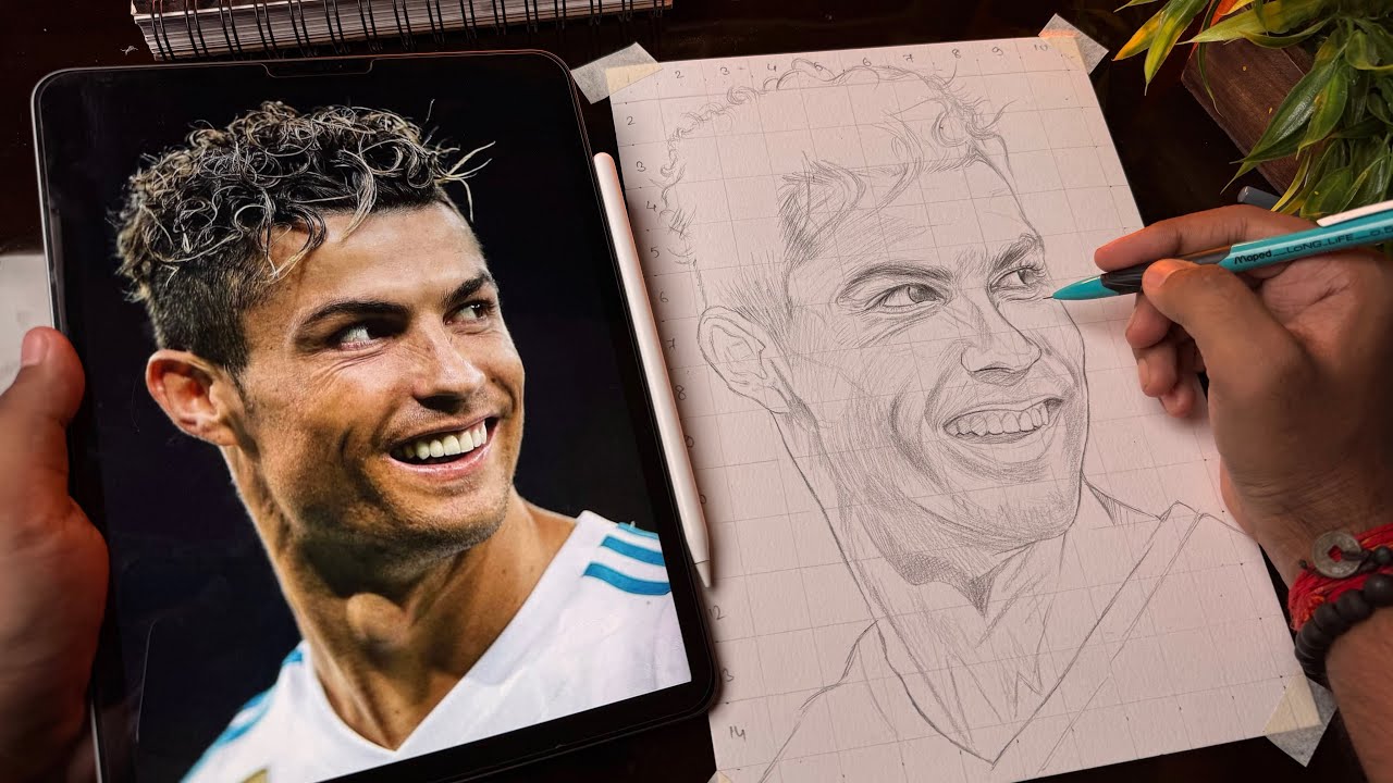 Draw With Me - Cristiano Ronaldo Drawing, Ronaldo Drawing, Drawing ...