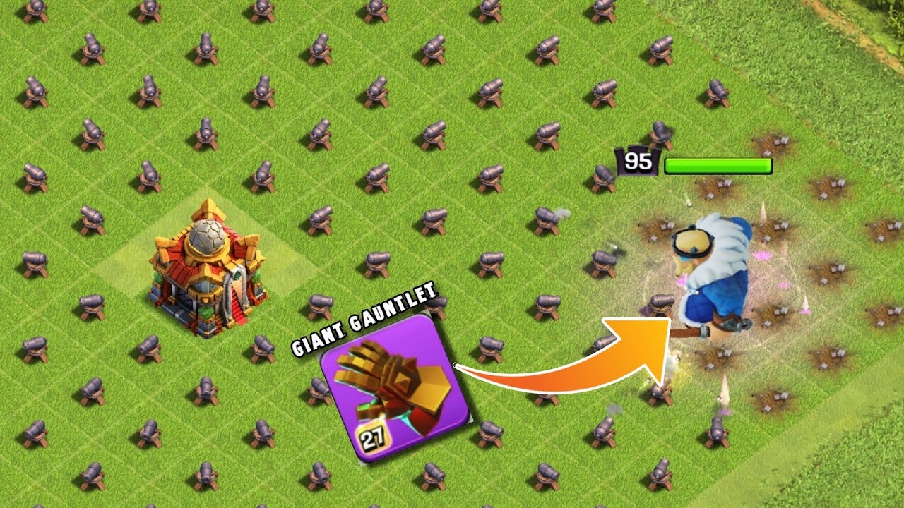 Level 1 Cannon Base VS Giant Gauntlet Abilities | Clashofclans - YouTube