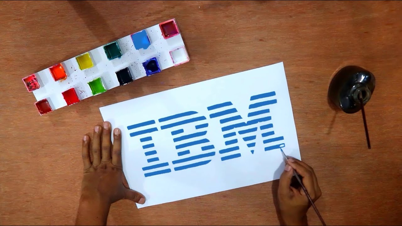 How to draw the IBM logo - YouTube