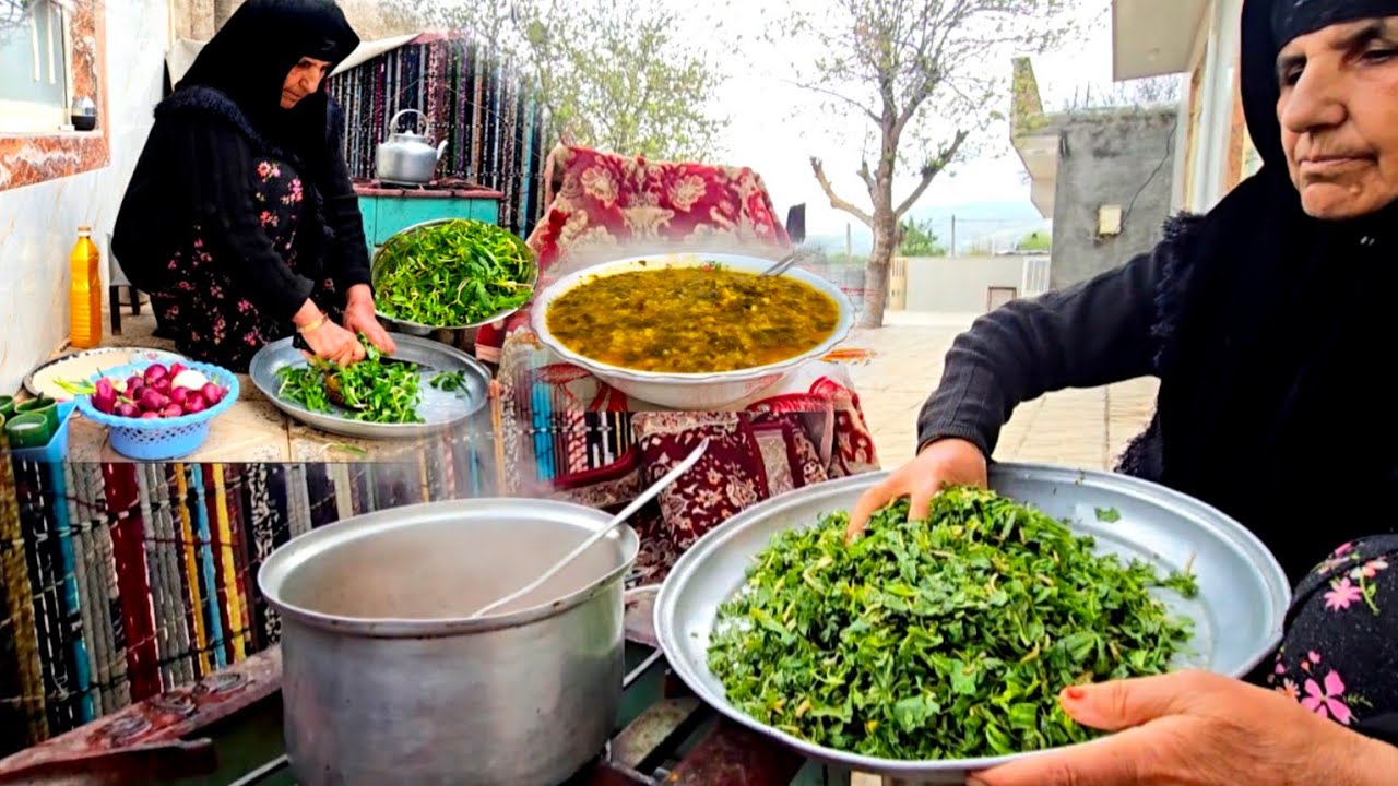 IRAN Village life on a windy day : Cooking local Paghaze soup | IRAN ...