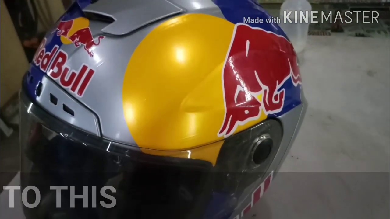 BELL HELMET FULL WRAP AND RED BULL DECAL - YouTube