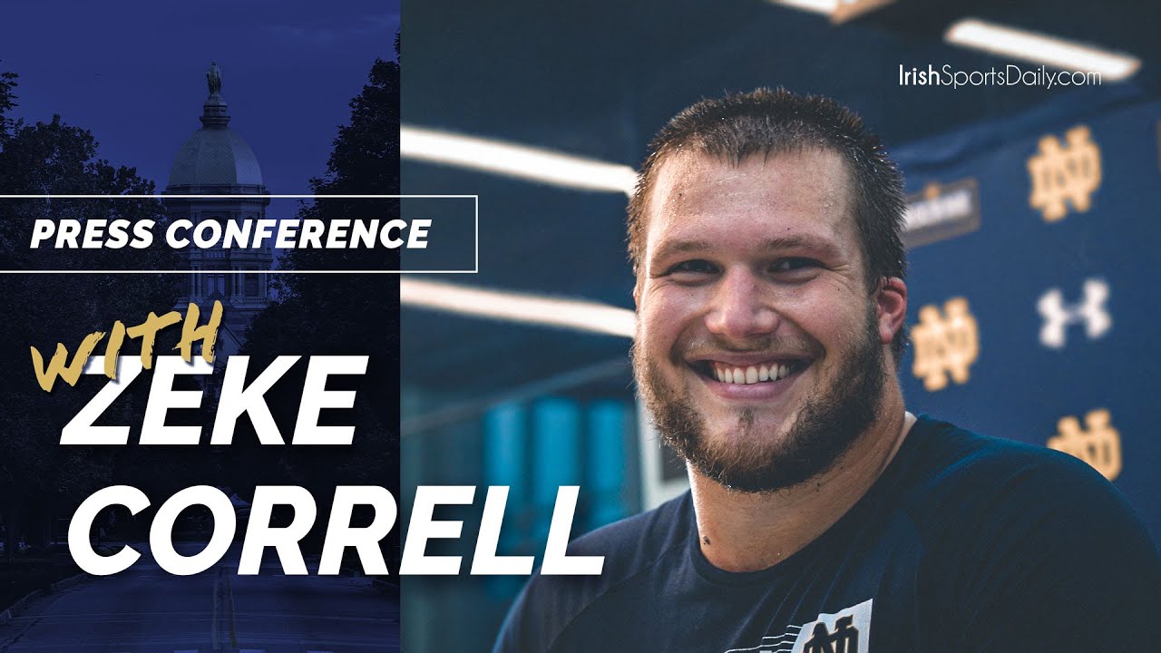 Zeke Correll on Notre Dame OL Growth, Drew Pyne & Tommy Rees Taking Cal's Heart - YouTube