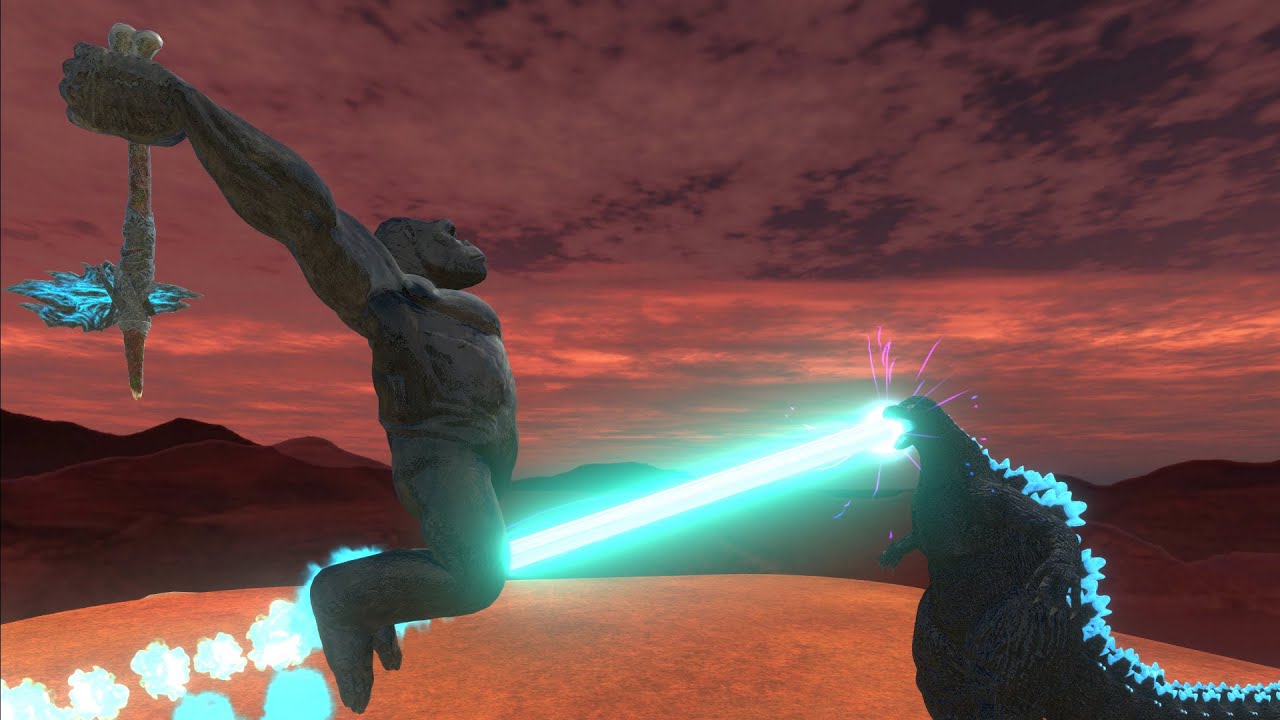 KINGKONG fight GODZILLA | ARBS | Khung Log | Animal Revolt Battle ...