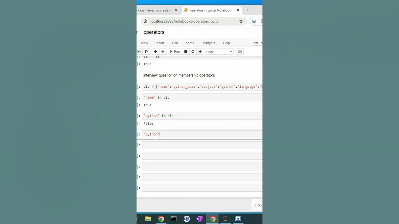 Interview question on Membership operator #learnpython#python3 # ... Interview question on Membership operator #learnpython#python3 # ...