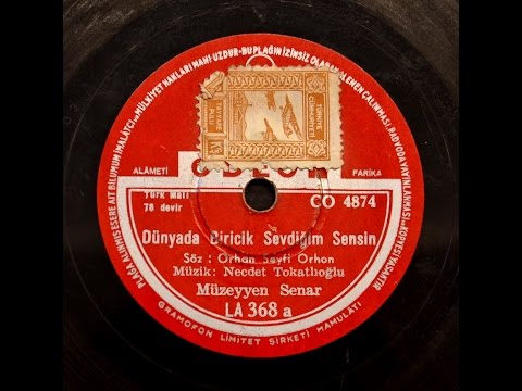 Müzeyyen Senar - Dünyada Biricik Sevdiğim Sensin - GERÇEK TAŞ PLAK KAYDI