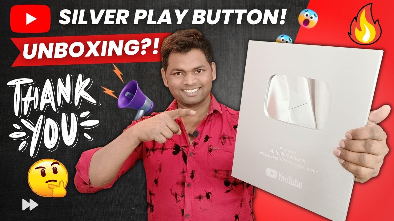 YouTube Silver Play Button Unboxing🔥YouTube Creator Award⚡ ️Thank You ...