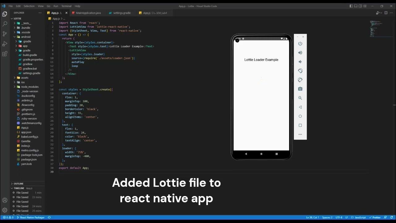 Lottie file to react native app - YouTube