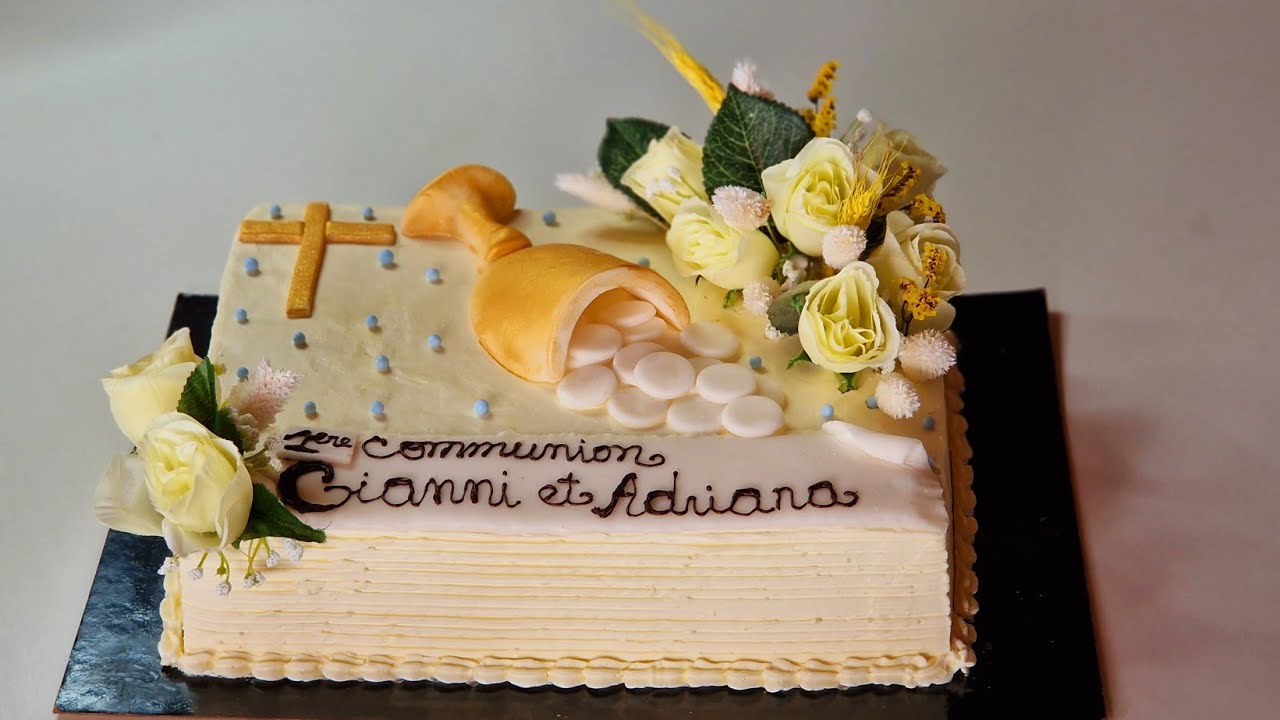 Gâteau de communion ( tuto ) - YouTube