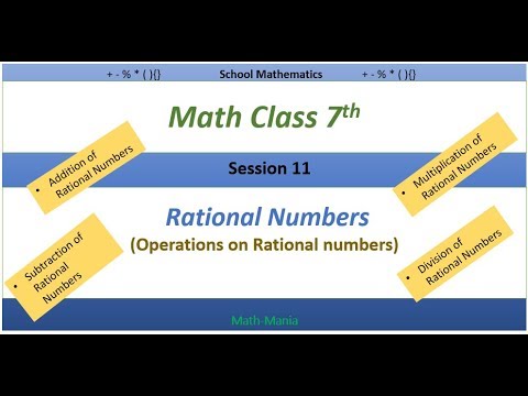 Math Class 7 - Rational numbers (Operations on Rational Numbers) - YouTube