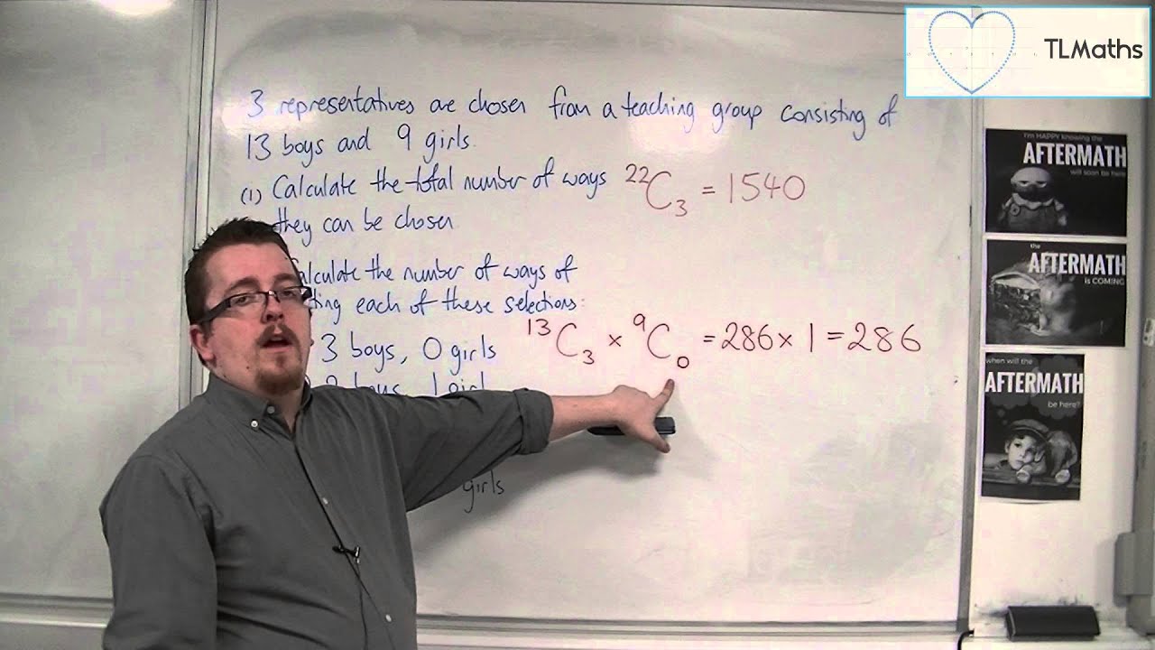 OCR MEI Statistics 1 4.11 A Second Example of using nCr - YouTube