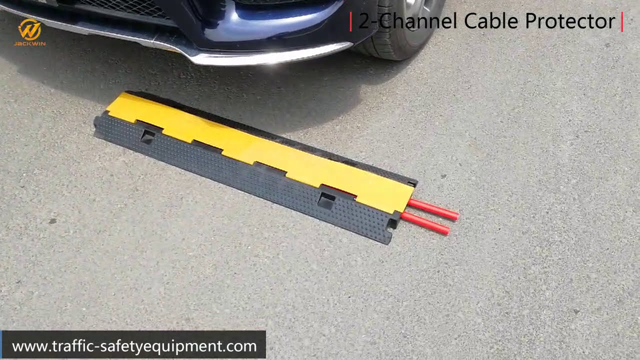 Heavy Duty 2-Channel Rubber Cable Protector,Yellow Jackets Cord Cable ...