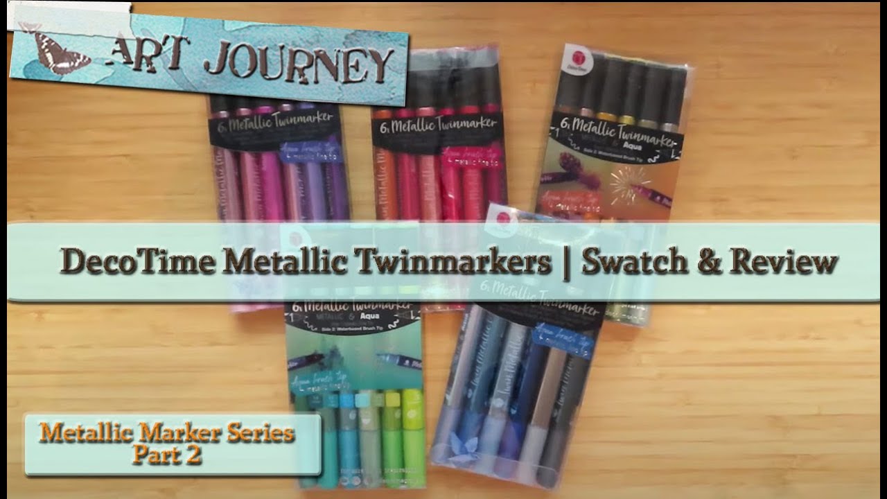 DecoTime Metallic Twinmarkers Swatch & Review | Metallic Marker Series ...