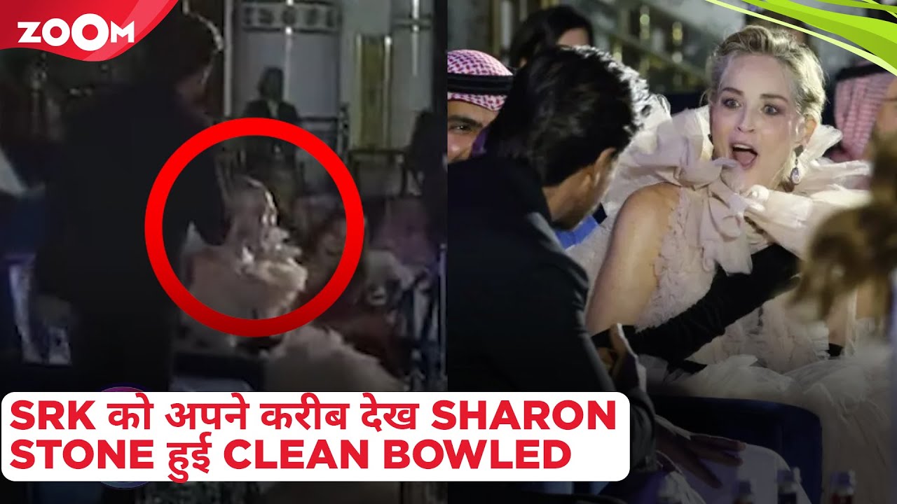 Hollywood actress Sharon Stone gets SHOCKED after seeing Shah Rukh Khan next to her - YouTube