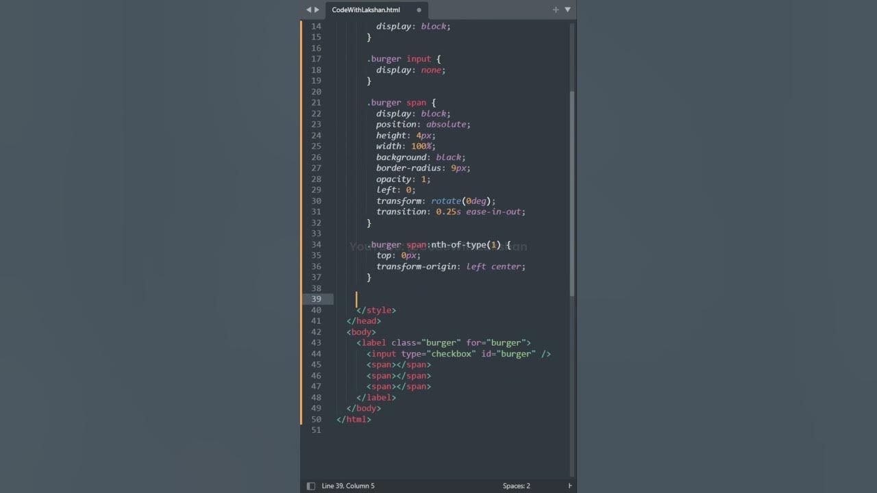 Hamburger Menu Without JavaScript | HTML CSS - YouTube