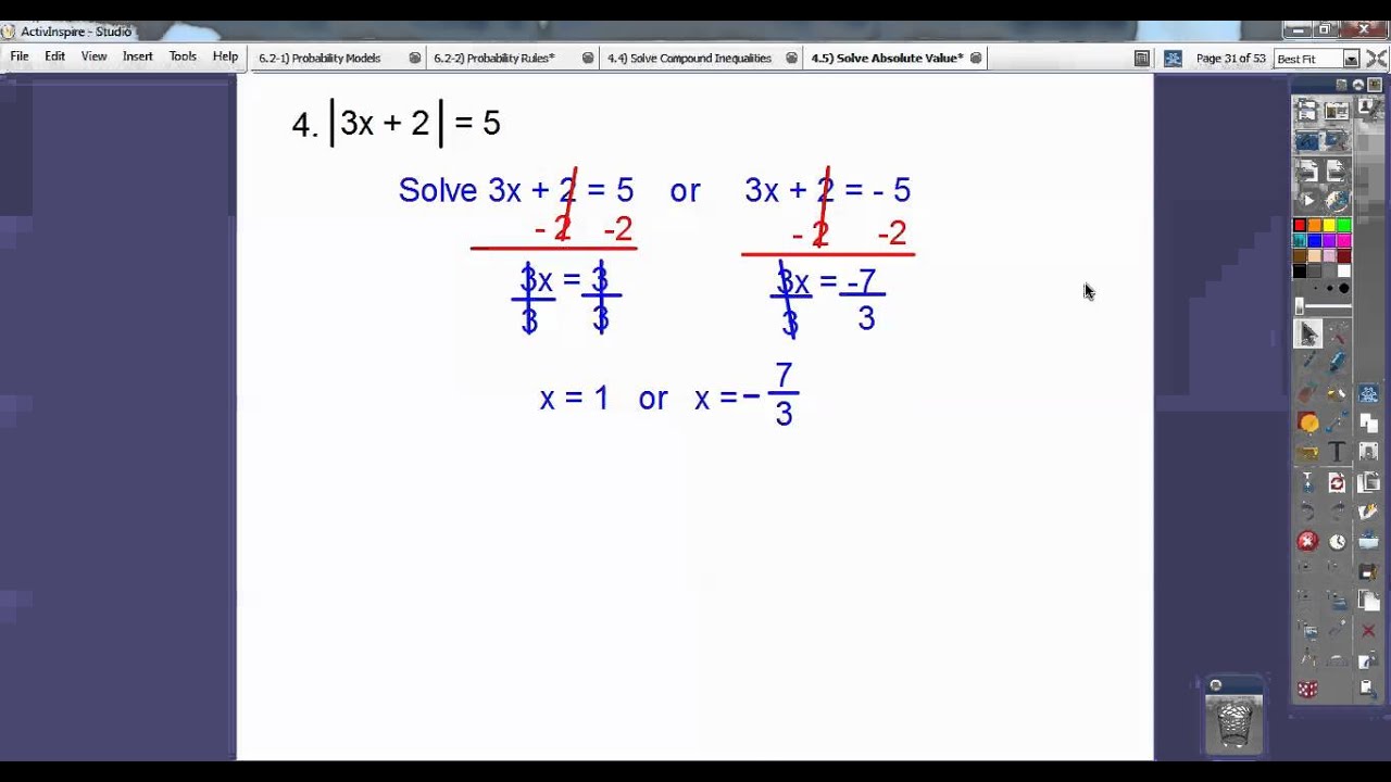 Solving Absolute Value Equations - YouTube