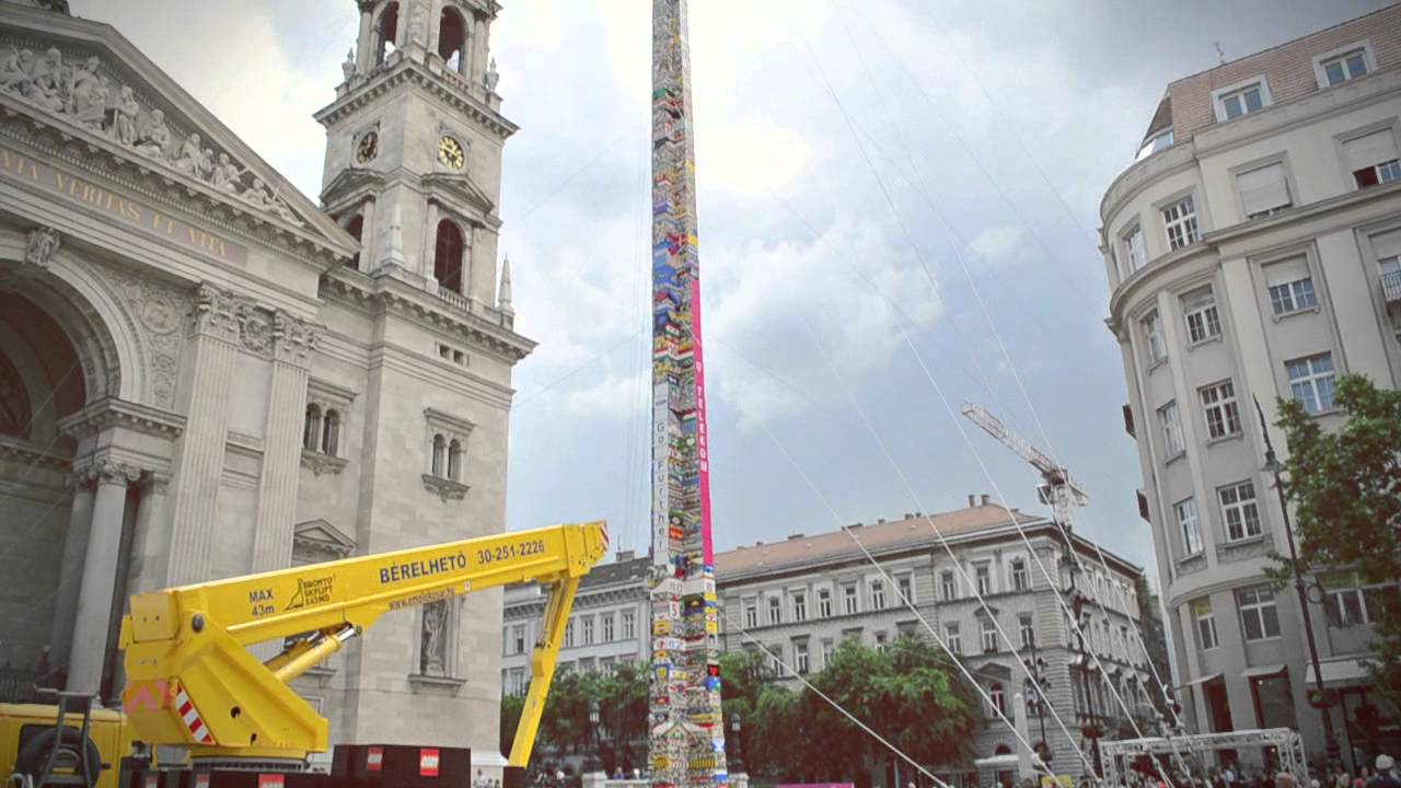 LEGO Guinness World Record Tower, Budapest 2014 - YouTube