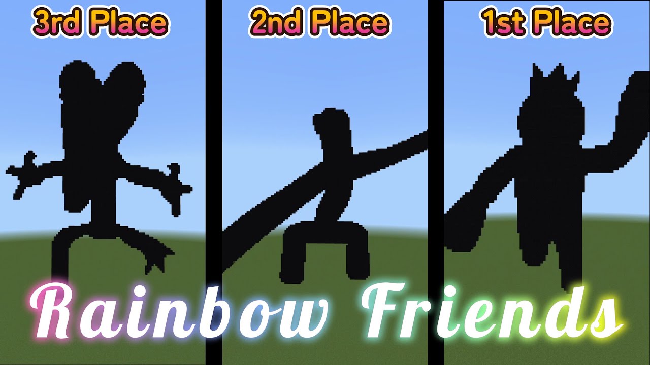 Rainbow Friends popularity ranking Top3 - Minecraft Pixel Art - YouTube