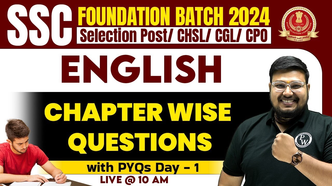 SSC Selection Post English | Chapter wise Questions PYQ | SSC CGL, CHSL ...