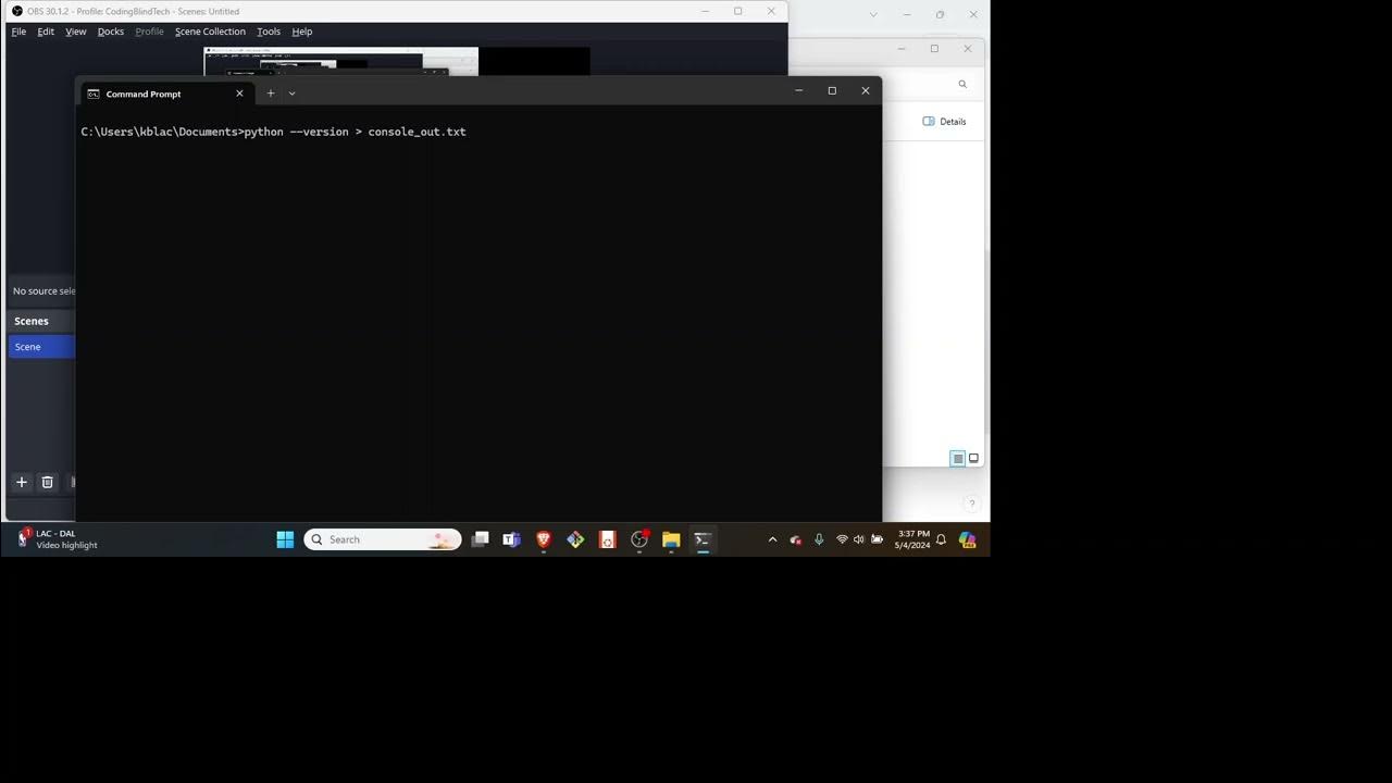 Episode 95 Redirecting Console Output In Windows Command Prompt Accessible Tutorial Youtube