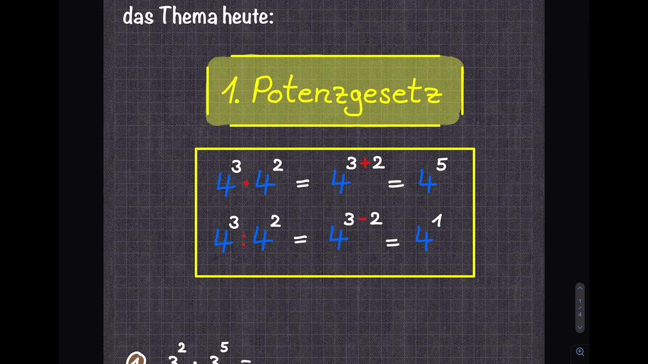 Potenzen / 1. Potenzgesetz / Mathe / Lehrer Scheurich - YouTube
