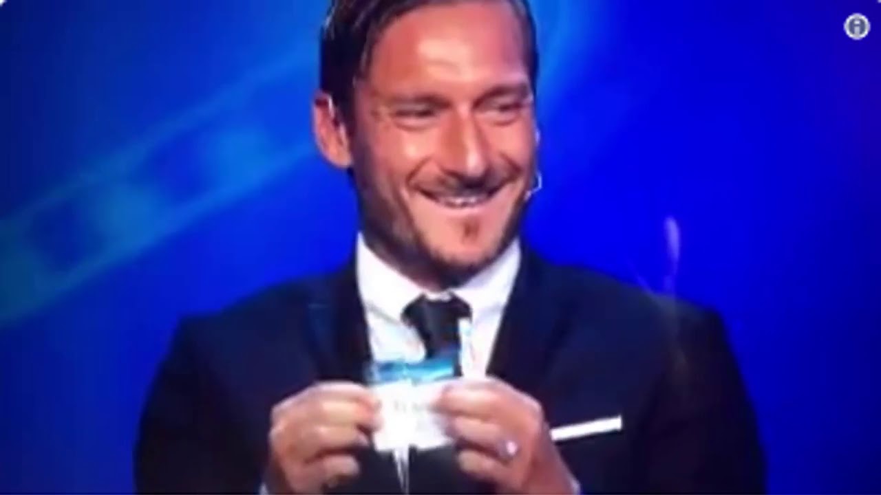 Francesco Totti laughing at Gianluigi Buffon as he Champions League ...