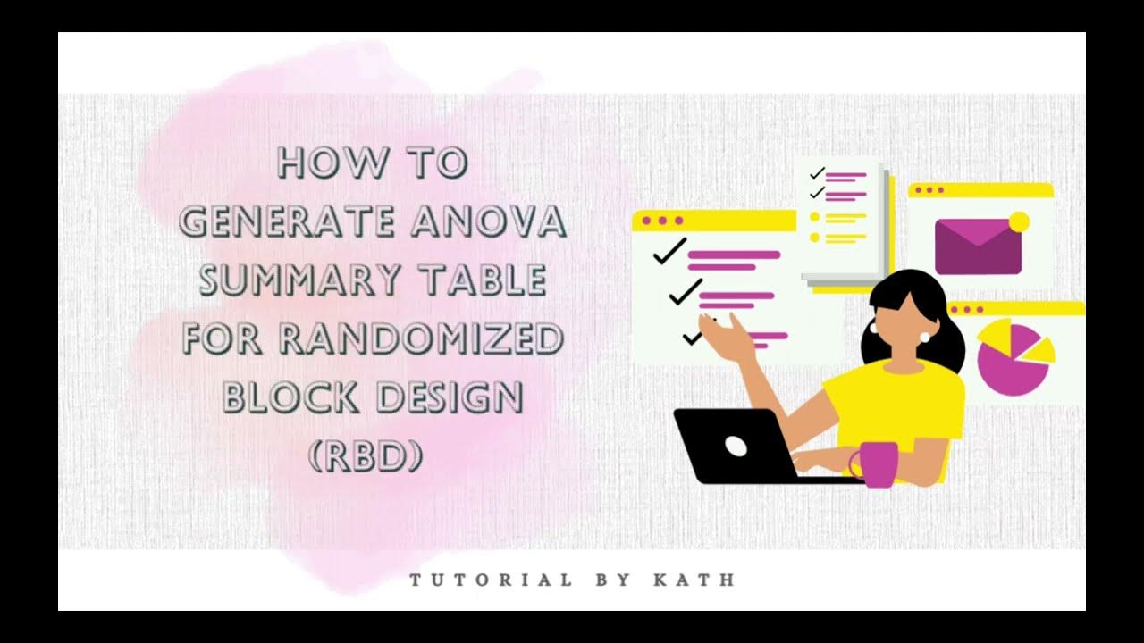 HOW TO GENERATE SUMMARY TABLE FOR RANDOMIZED BLOCK DESIGN (RBD) IN MICROSOFT EXCEL: ONE-WAY ...