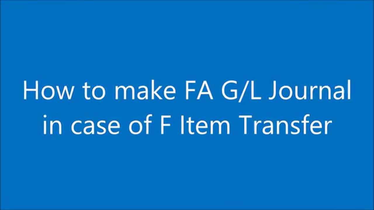 FA GL Journal - YouTube