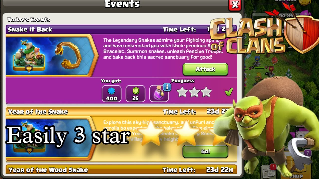 EASIEST WAY TO FINISH Snake it Back CHALLENGE! Clash of clans - YouTube