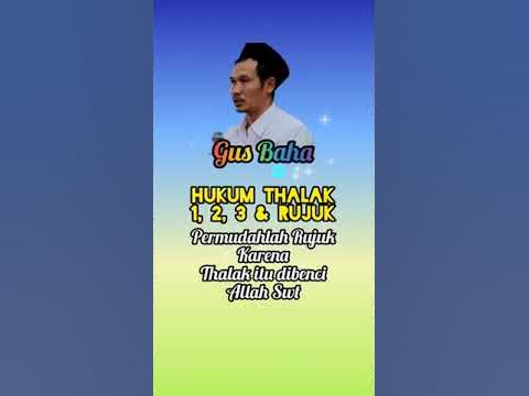 Hukum thalak #gusbaha - YouTube