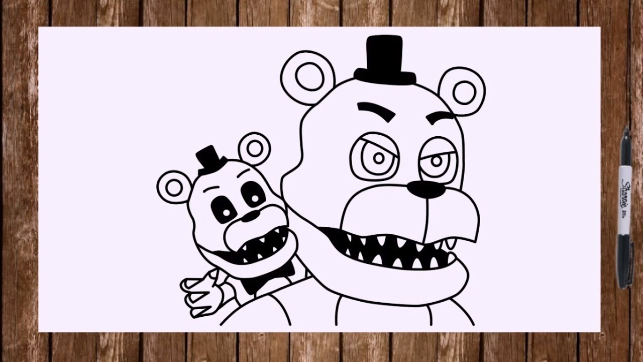 How to draw Adventure Nightmare Freddy FNaF4 World face drawing - YouTube