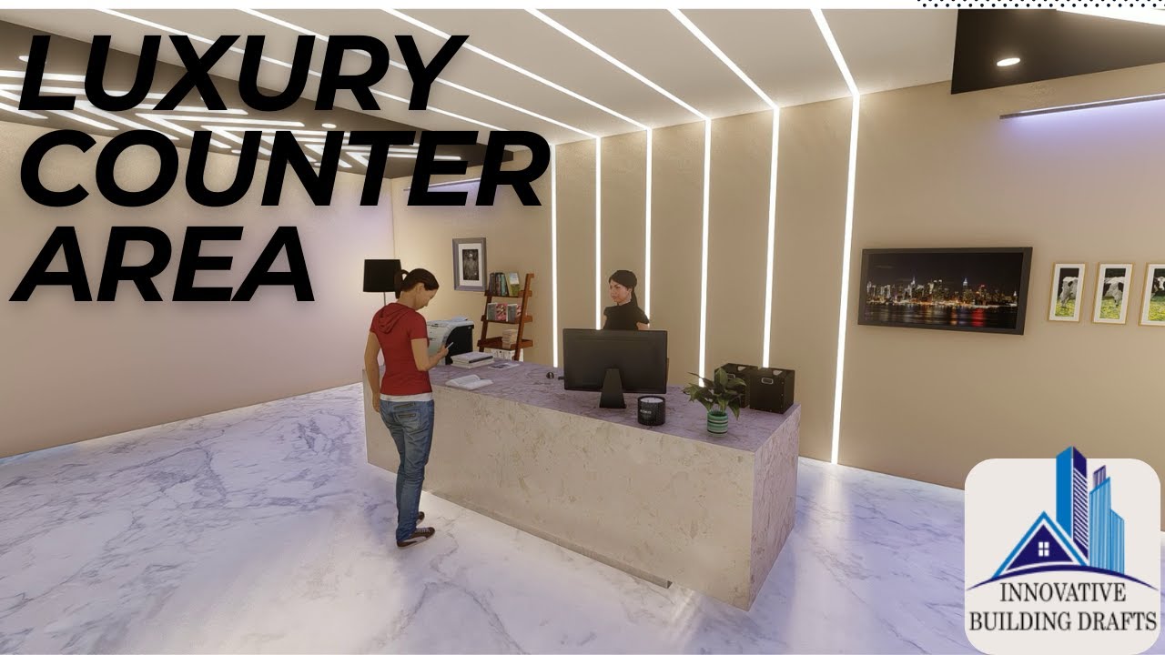 The beautiful luxury counter | counter with luxury celling design |3D ...