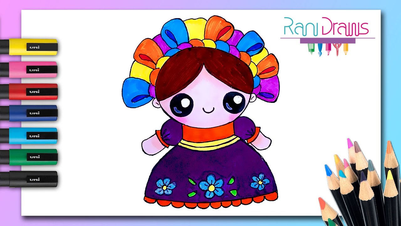 Cómo dibujar a LELE una muñeca MEXICANA - ideas de dibujos Paso a paso ...