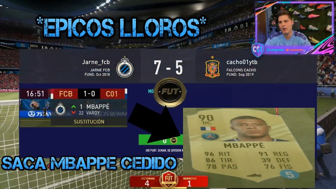 CUANDO A CACHO01 LE USAN UN CEDIDO EN FUT CHAMPIONS *EPICOS LLOROS ...