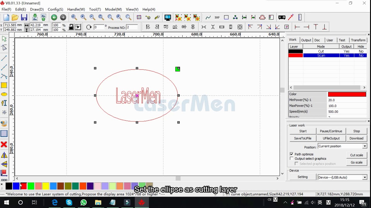 Ruida Rdworks software setting for 80w engraving + 180w cutting two ...