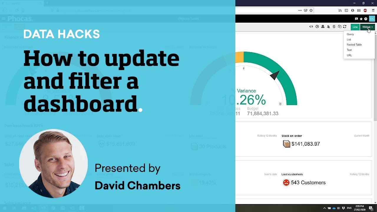How to update and filter a dashboard - YouTube