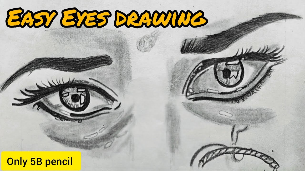 easy Eyes drawing tips by using only 5B pencil #eyesdrawing #viralvideo ...