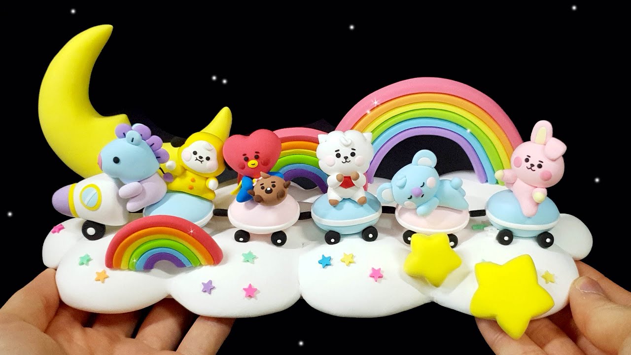 Making BTS & BT21 Miniature Diorama #1 ★ Clay Tutorial ~ - YouTube