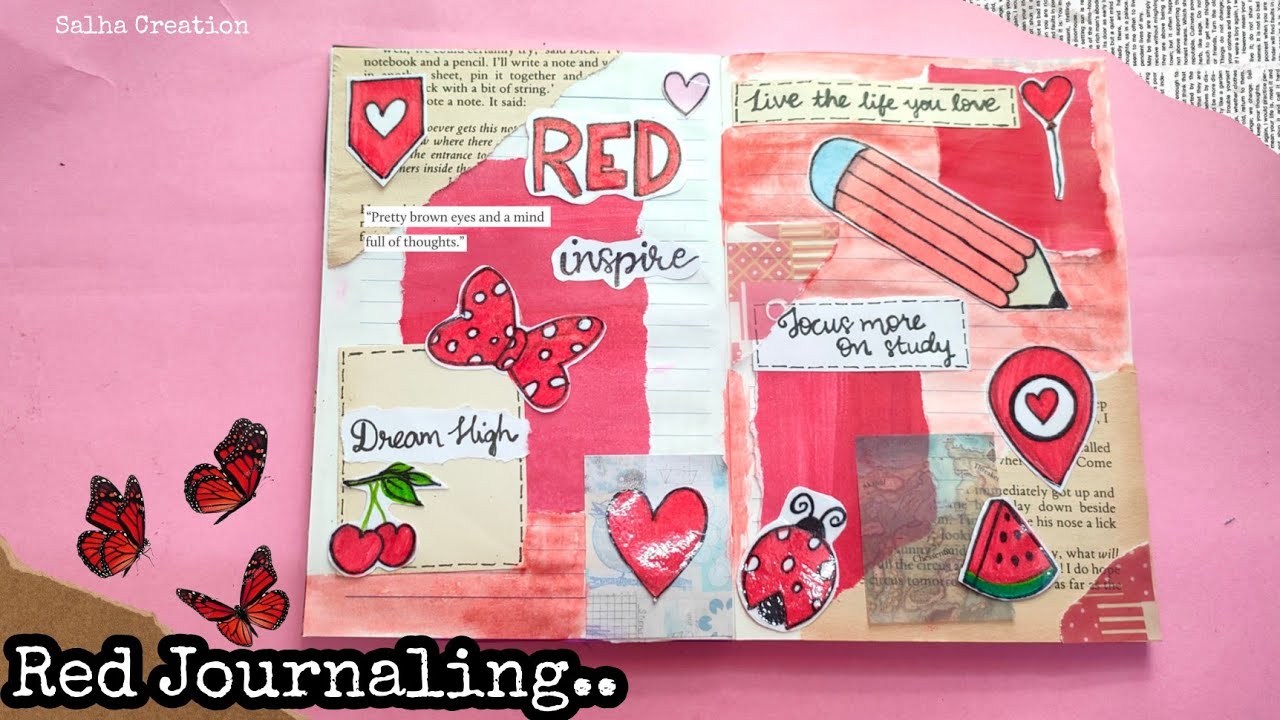 Red Theme Journaling Ideas Using Homemade Stickers/Red Journaling ...