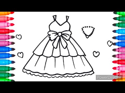 How to draw a Frock Drawing || easy step by step girls dress drawing ...