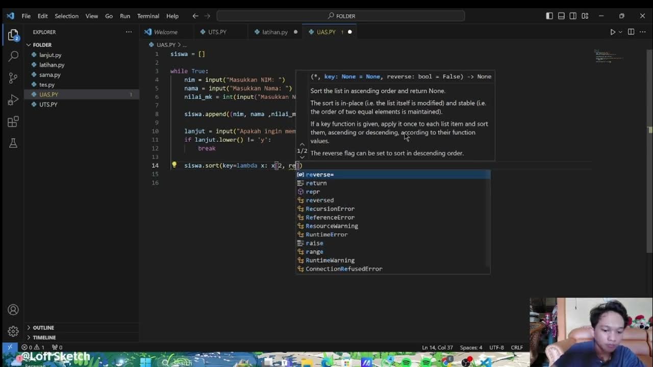program sederhana menggunaan while - YouTube
