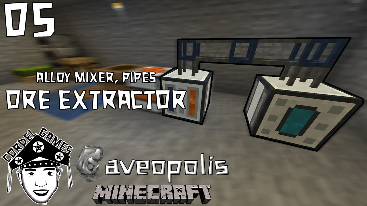 Minecraft Caveopolis - Ep. 05 - Alloy Mixer, Pipes e Ore Extractor - YouTube