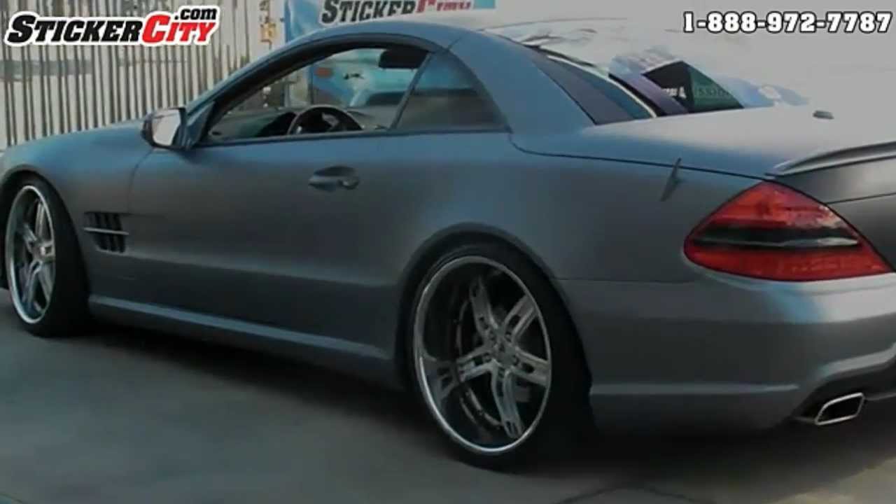 3M Matte Silver Mercedes SL Vinyl Wrap Video by StickerCity - YouTube
