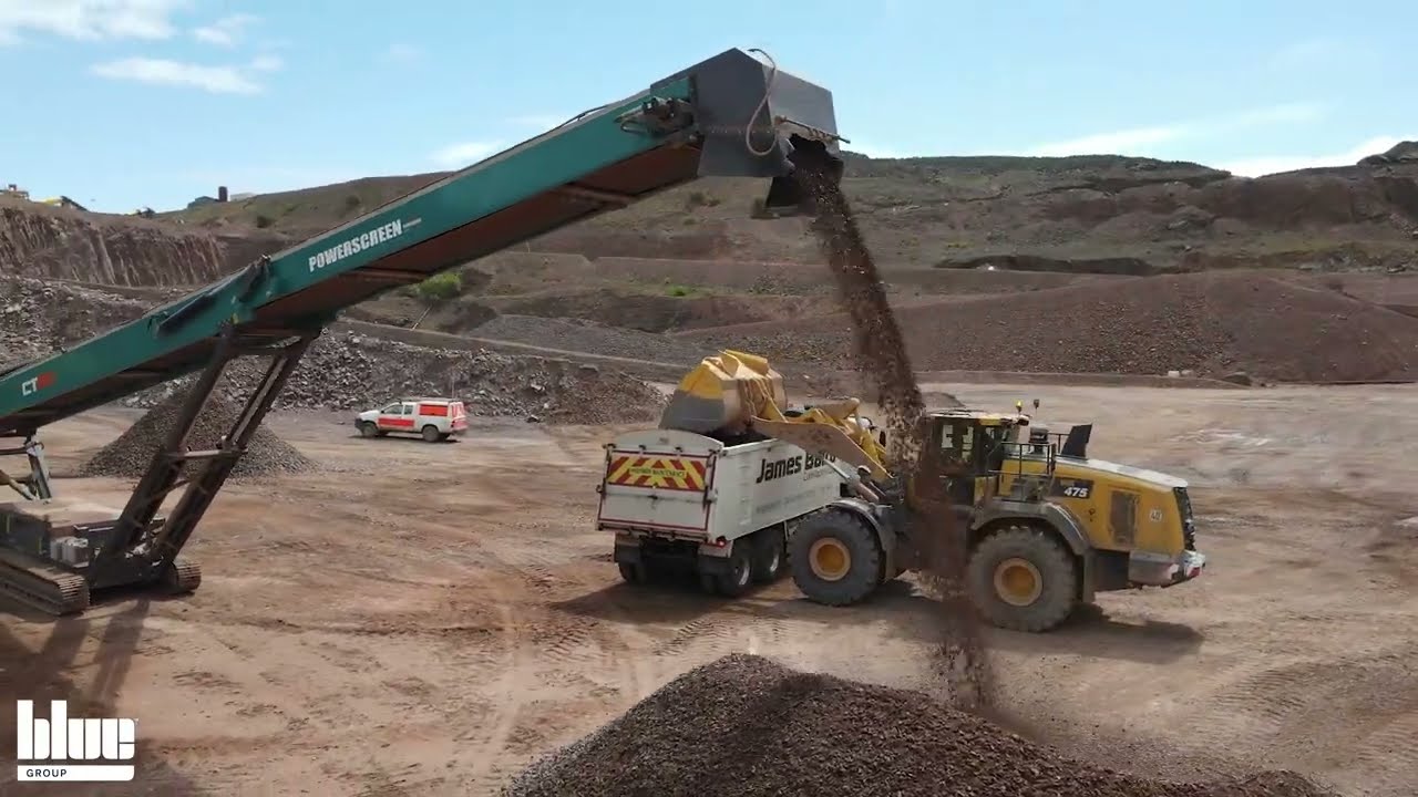Powerscreen Crushing and Screening Train at Cloburn Quarry - YouTube