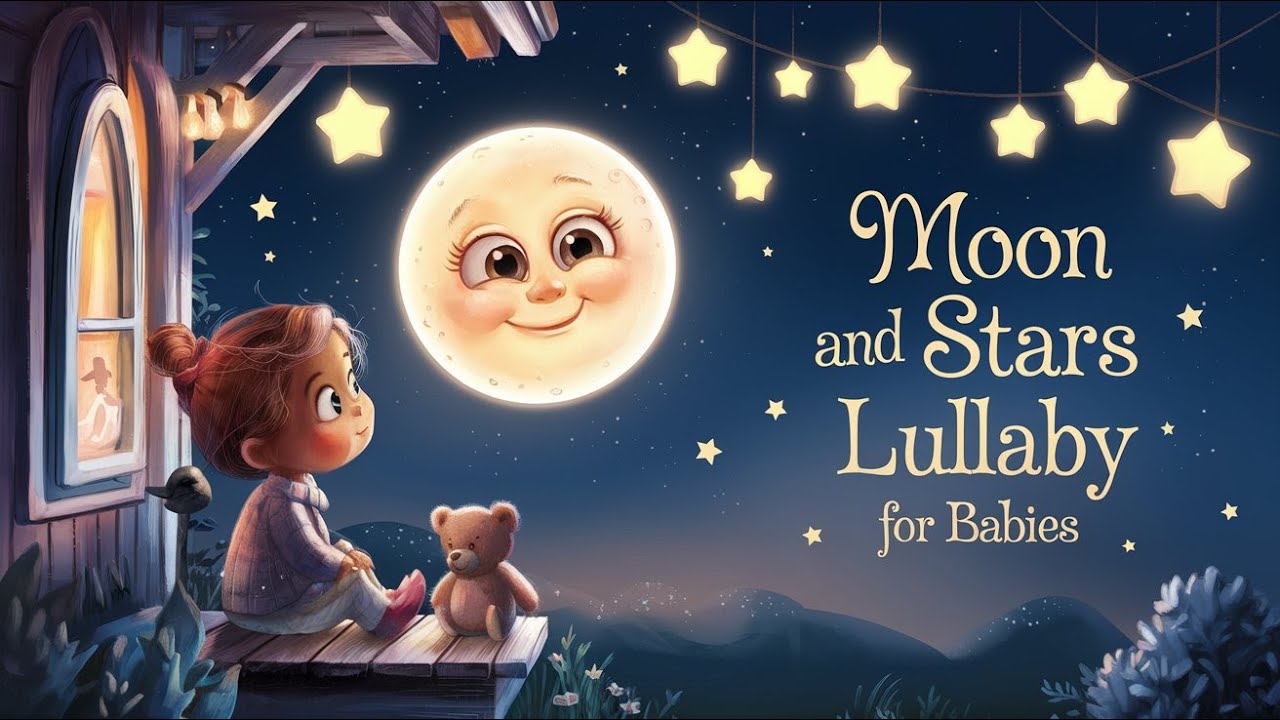 Moon and Stars Lullaby for Babies | Soothing Voice & Relaxing Sleep ...