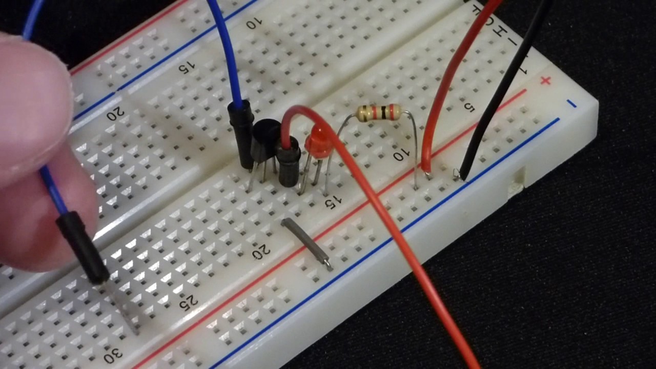 Demonstration electronics touch sensor switch circuit made with 2n2222 ...